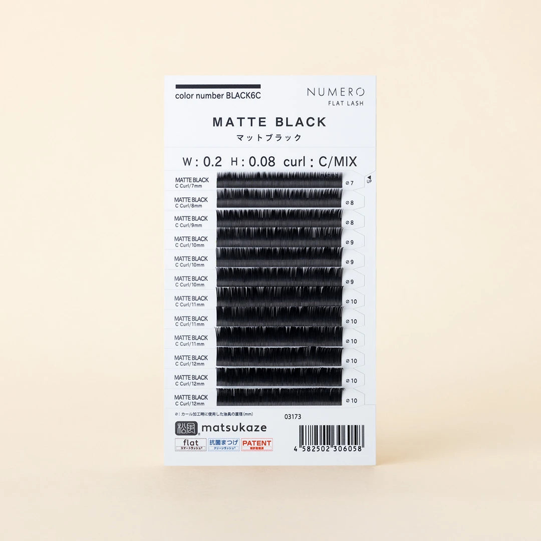NUMERO Flat Lash MATTE BLACK J-curl – Matsukaze